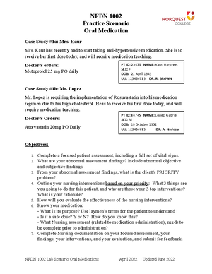 Case Study - Mrs. Walker Pharm 1000 - Cheyenne Schimpf NorQuest College ...