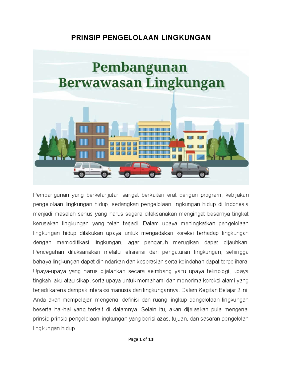 Prinsip Pengelolaan Lingkungan - PRINSIP PENGELOLAAN LINGKUNGAN ...