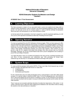 Tutorial 4 ans - National University of Singapore School of Computing CS2105 Tutorial 4 Answer ...