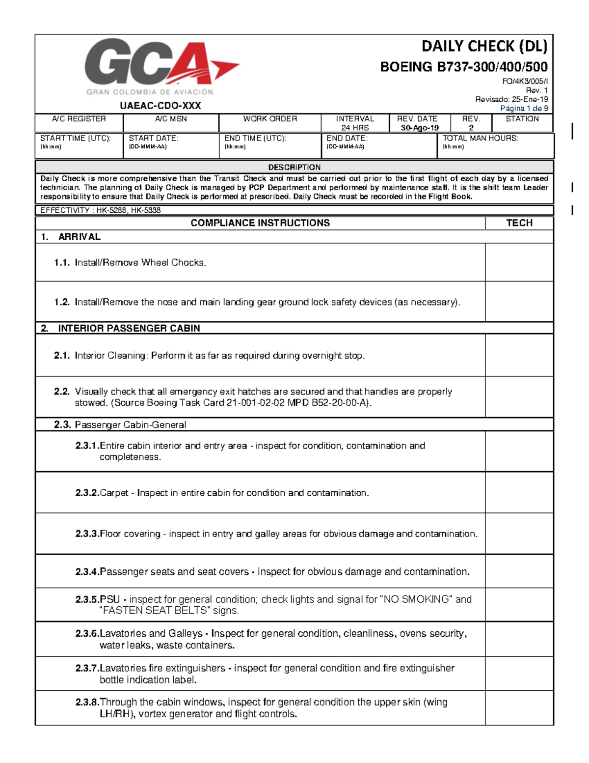 5 Daily Check (DL) Rev. 2 - UAEAC-CDO-XXX BOEING B737-300/400/ FO/4K3 ...