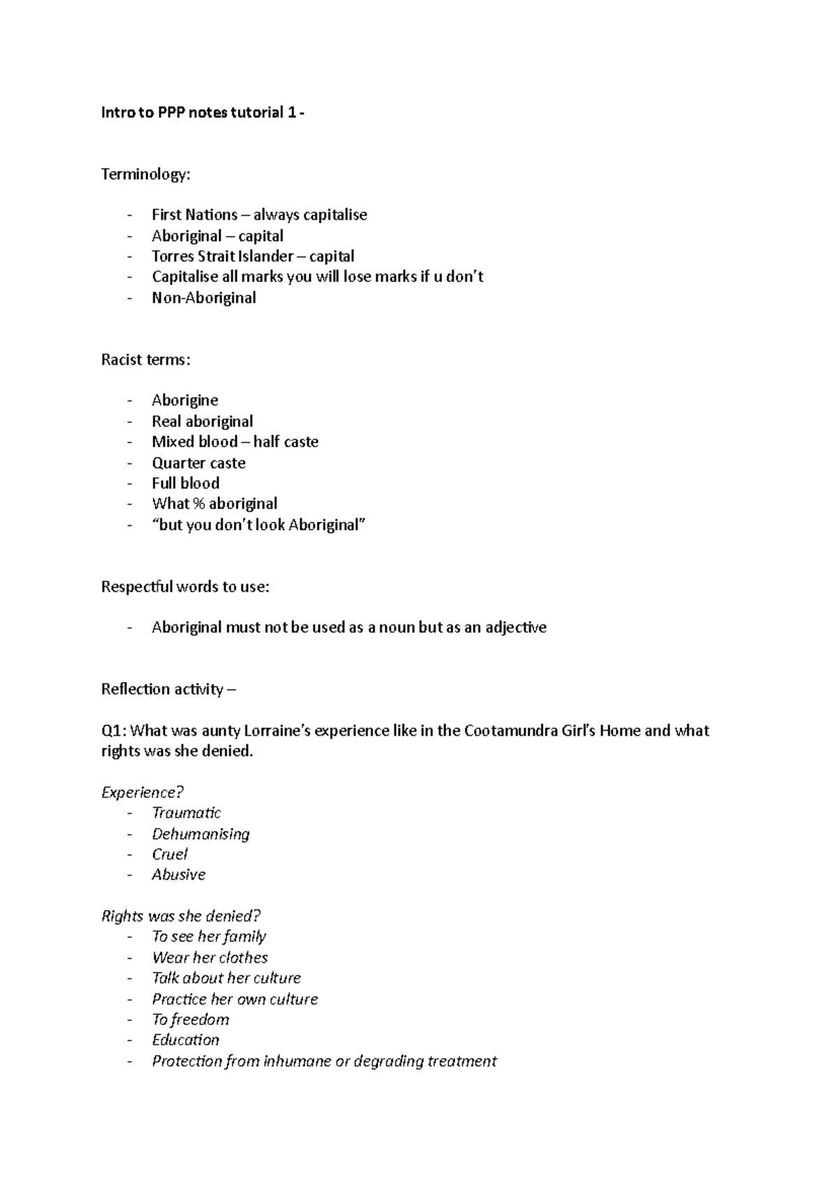 PPP tutorial notes - Intro to PPP notes tutorial 1 - Terminology ...