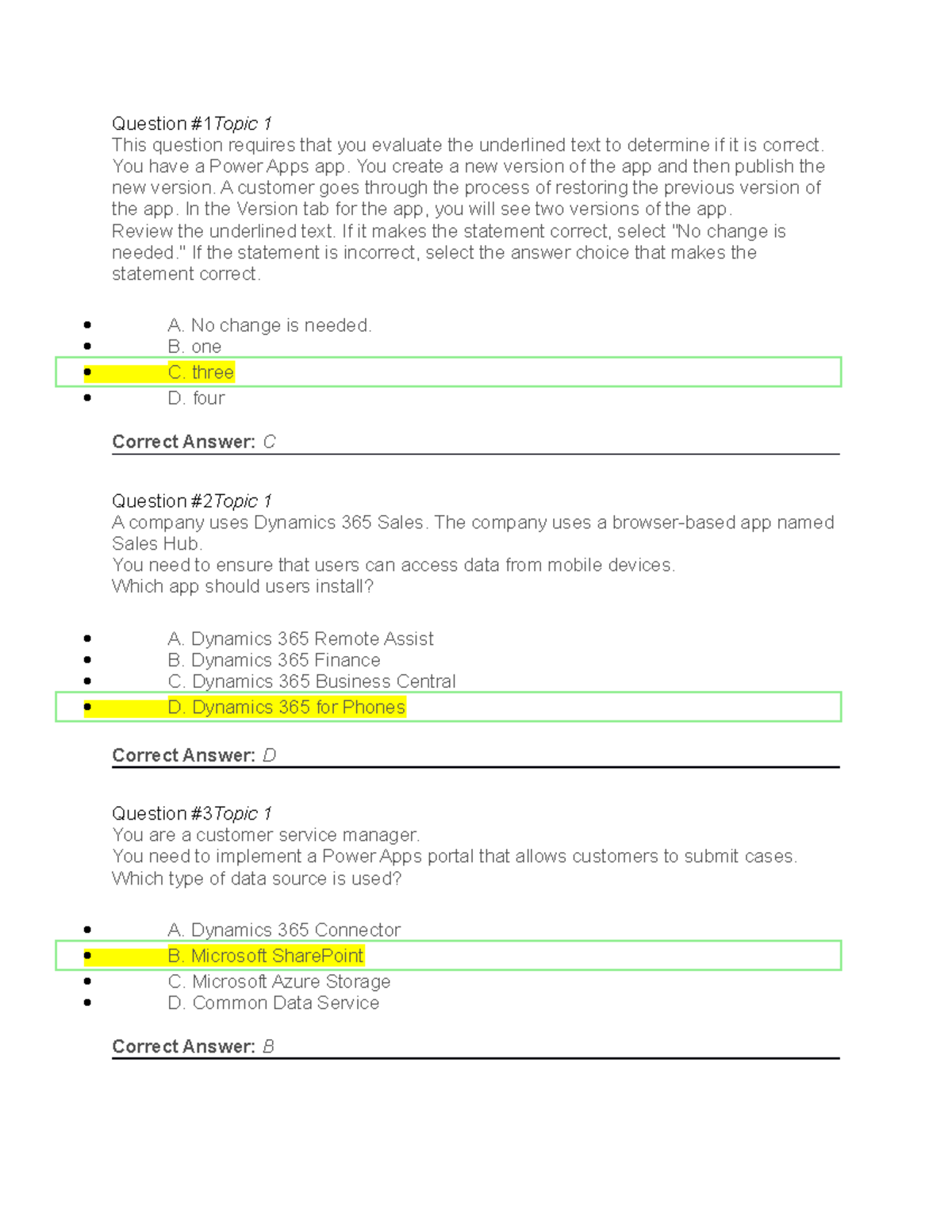 Microsoft exam - rewfsdf - Question #1 Topic 1 This question requires that you evaluate the ...
