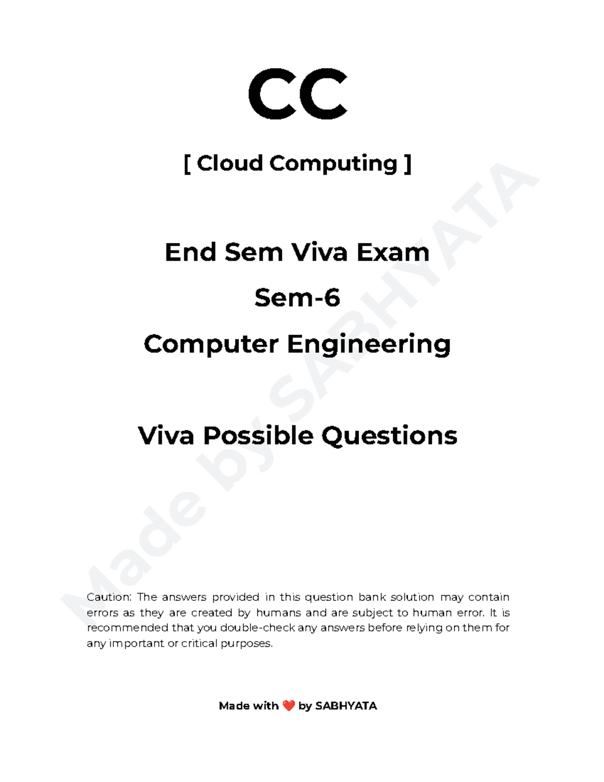 CCviva Sabhyata - Handwriting good - Made by SABHYATA CC [ Cloud Computing ] End Sem Viva Exam ...