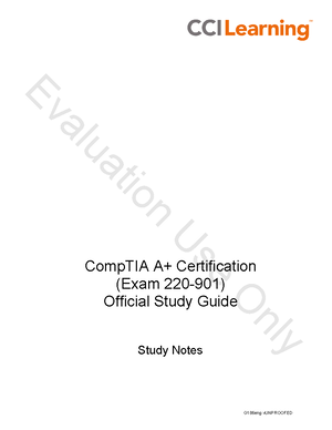 #3 Study Guide 1101 and 1102 - The CompTIA ® A+ ® CramSheet This Cram ...