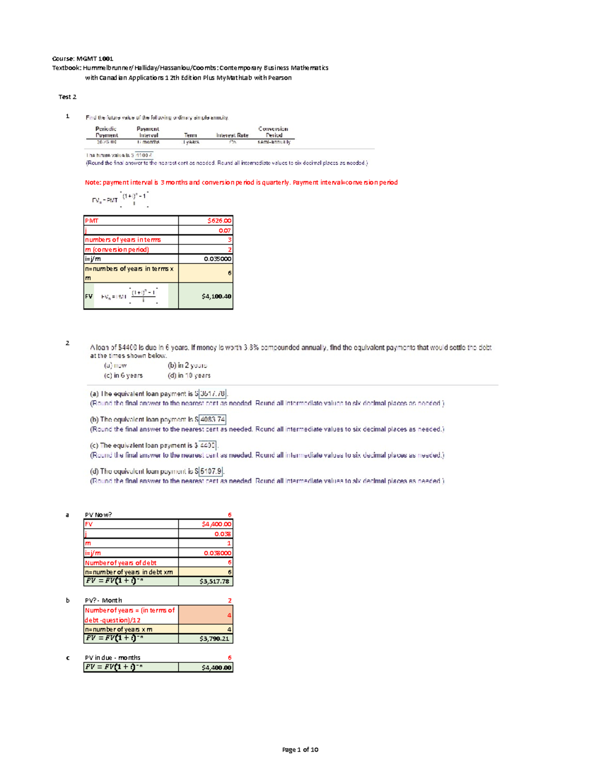 BM - Test 2 - BM-Test 2 - Course: MGMT 1001 Textbook: Hummelbrunner ...