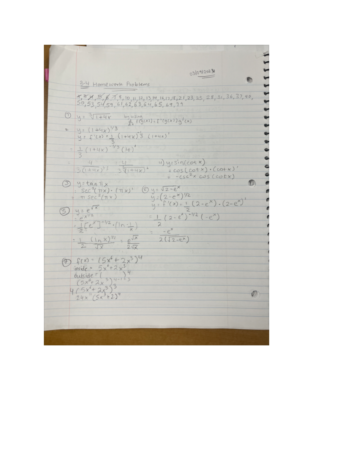 3.4 and 3.5 homework problems - 3 Homework Problems x,3y 1,5,8,T8,10,11 ...