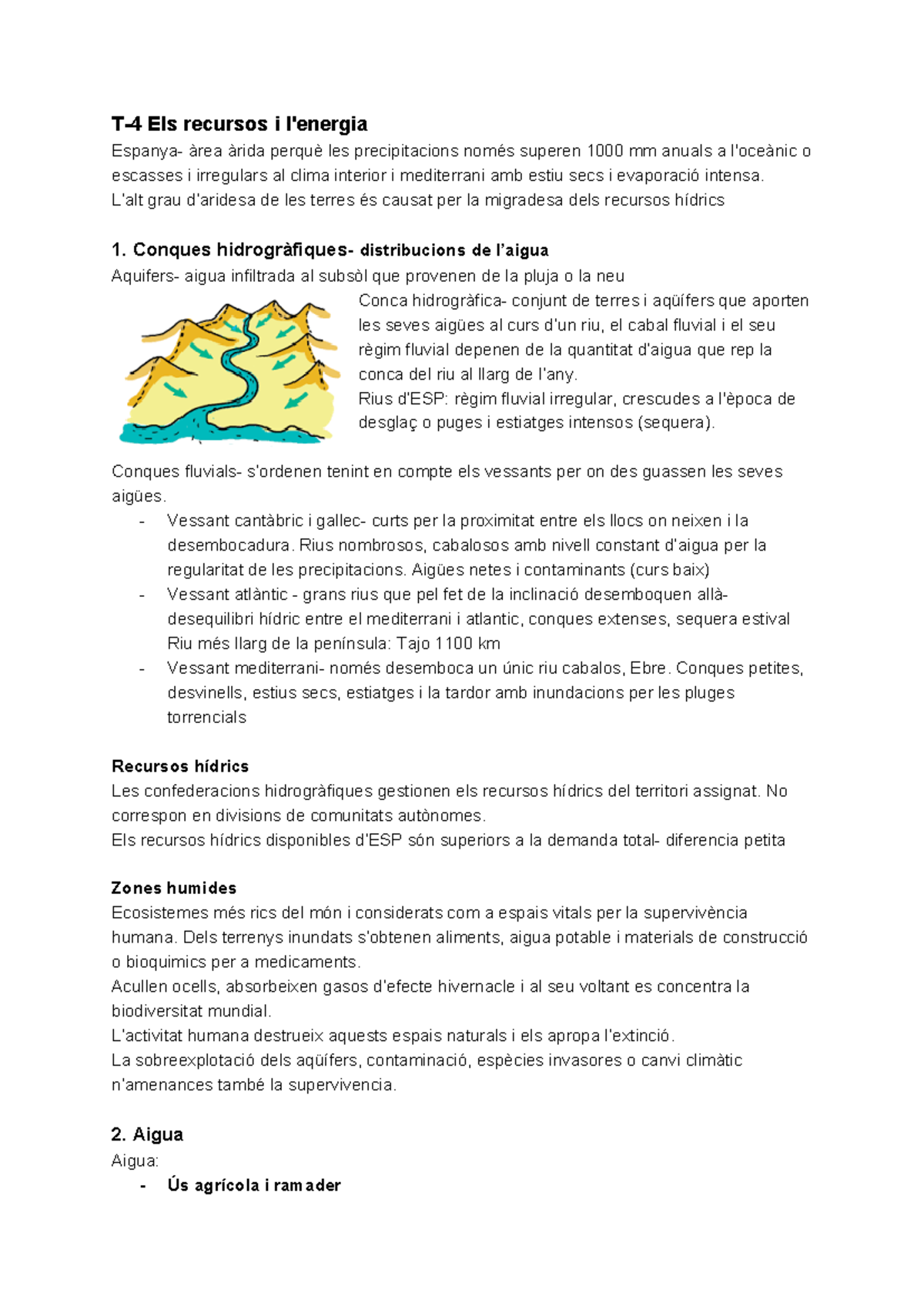 T-4 Els recursos i l'energia - T-4 Els recursos i l'energia Espanya- àrea àrida perquè les - Studocu