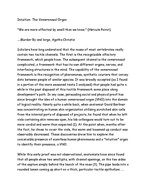 The Sensory system - Essay - The Sensory system As soon as the fourth ...