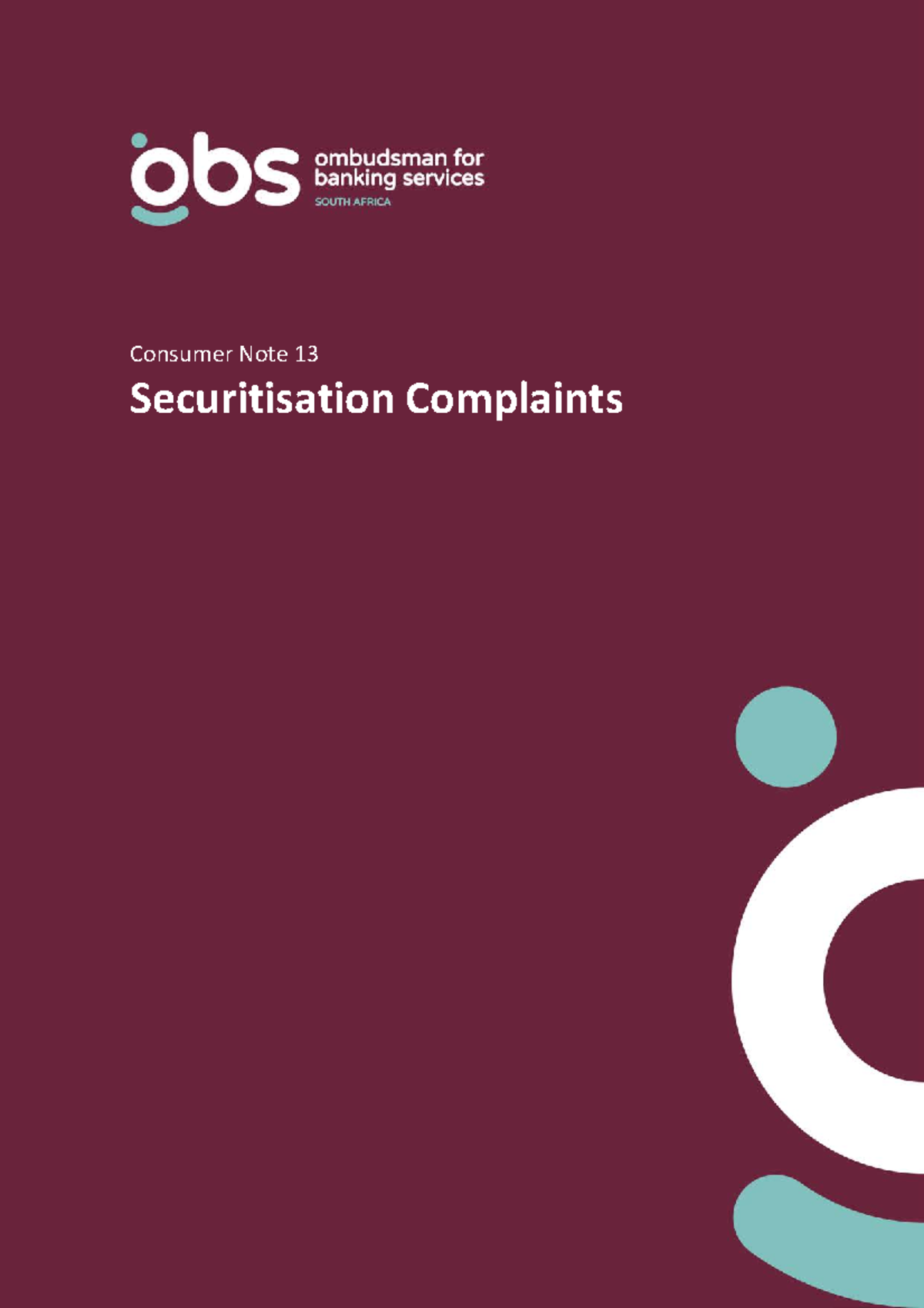 Consumer Info - Securitisation Complaints - Ombudsman for Banking ...