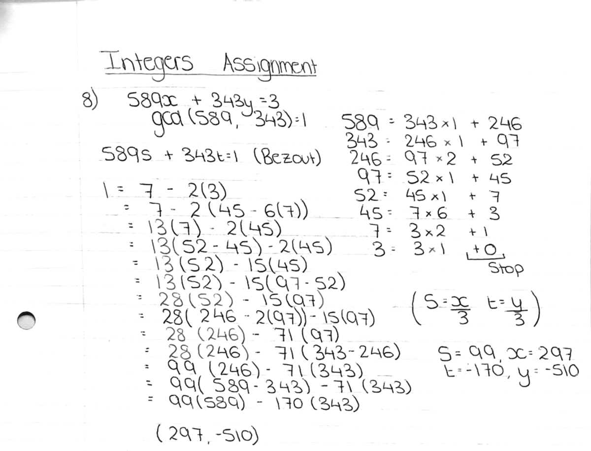 Algebra week 4 integers assignment - MAT00010C - York - Studocu