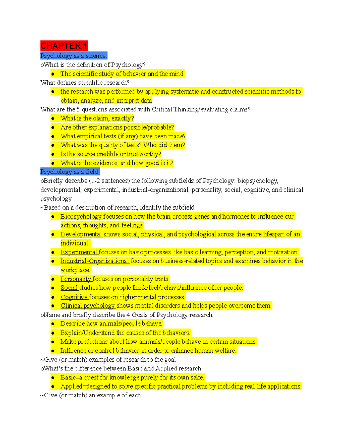 PYSC 200 Study Guide - This document will be helpful to a student that ...