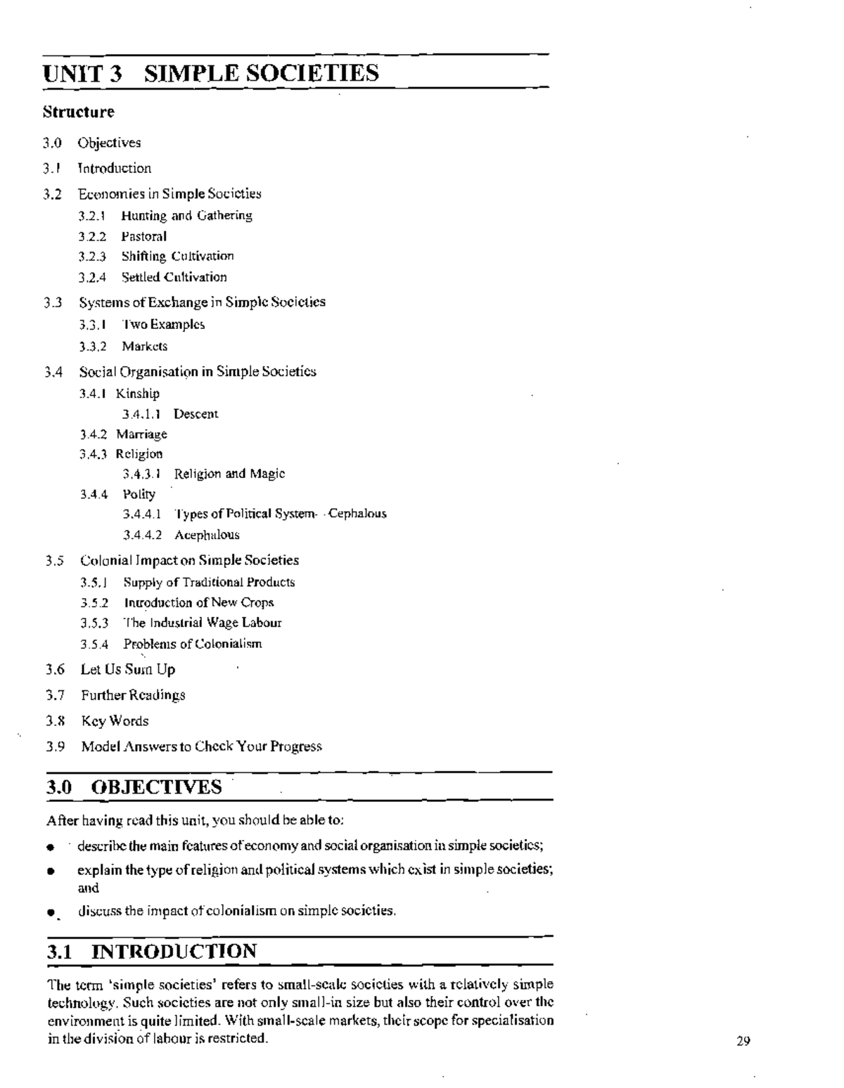 3. Simple societies ...