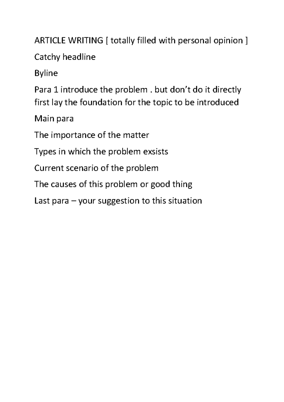 Article writting - English A: Language and Literature SL - ARTICLE ...