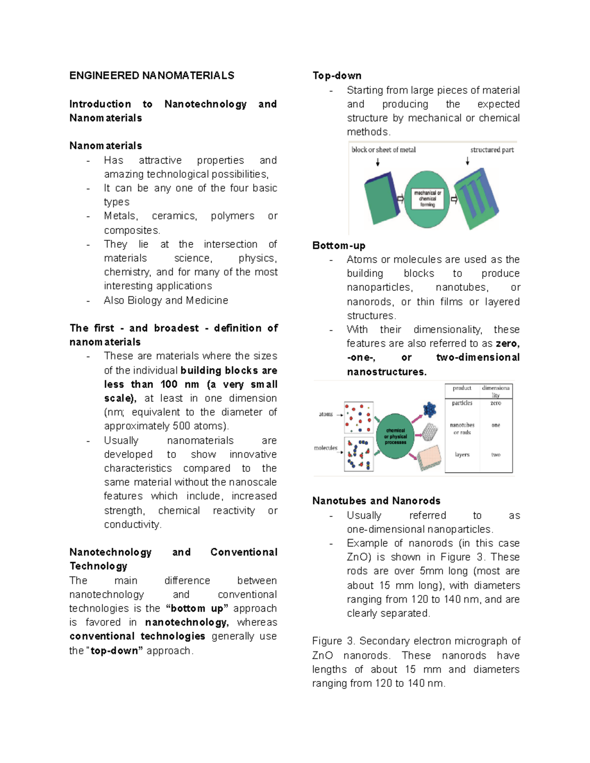 Nanomaterials - ENGINEERED NANOMATERIALS Introduction to Nanotechnology ...