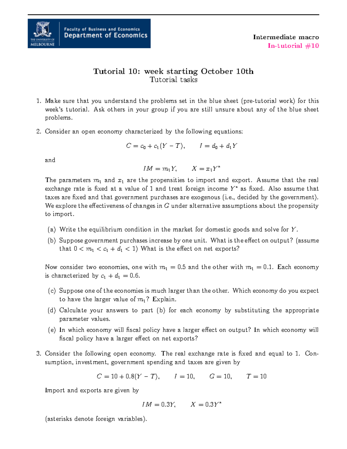 Intutorial 10 - wwek 10 - Intermediate macro In-tutorial # Tutorial 10: week starting October ...