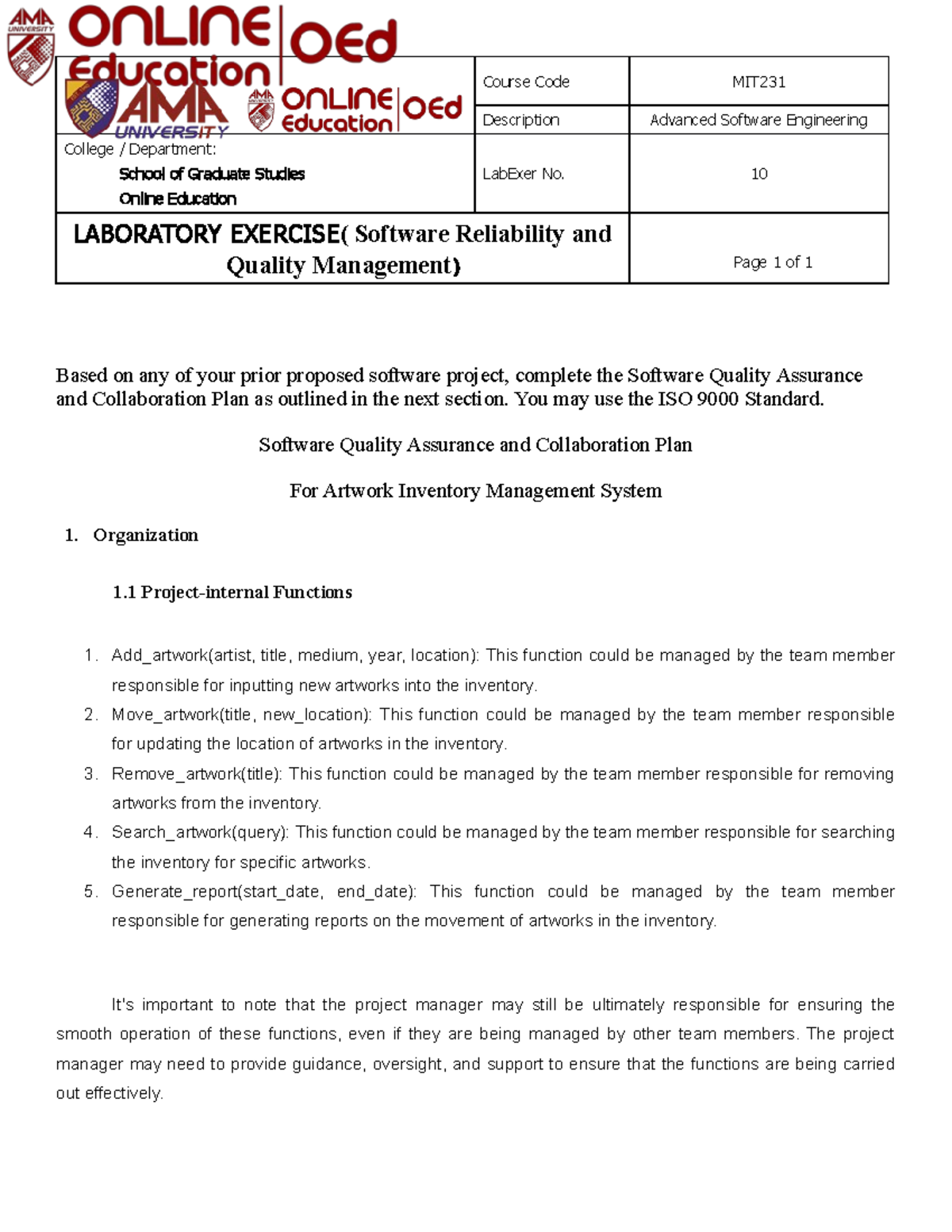 Abadpaulchristian -Laboratory Exercise 010 - Course Code MIT ...