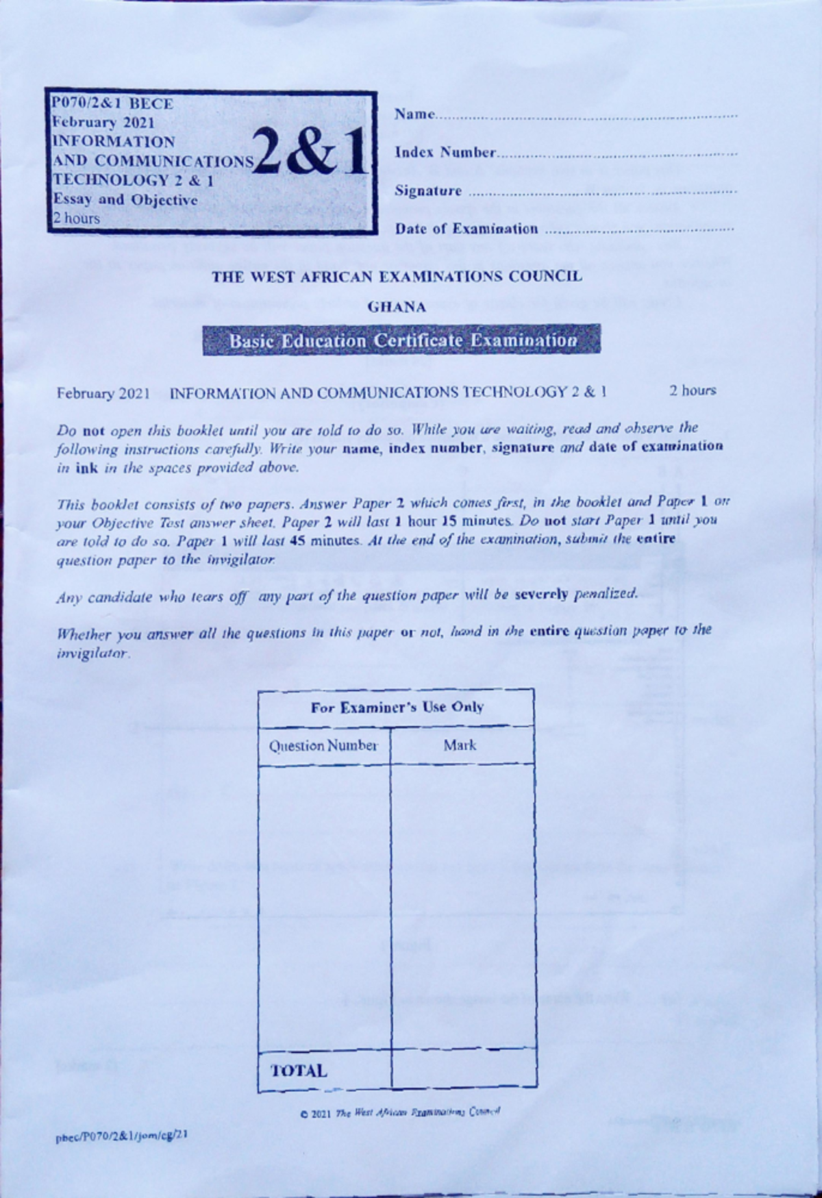 Ict bece private 2021 - ffd\ - Computing fundamentals - Studocu