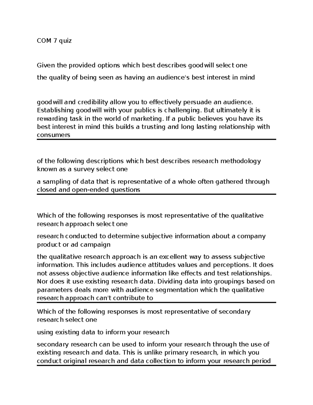 Com quiz 7 - Some answers for Quiz in module 7 of COM 225 and the ...