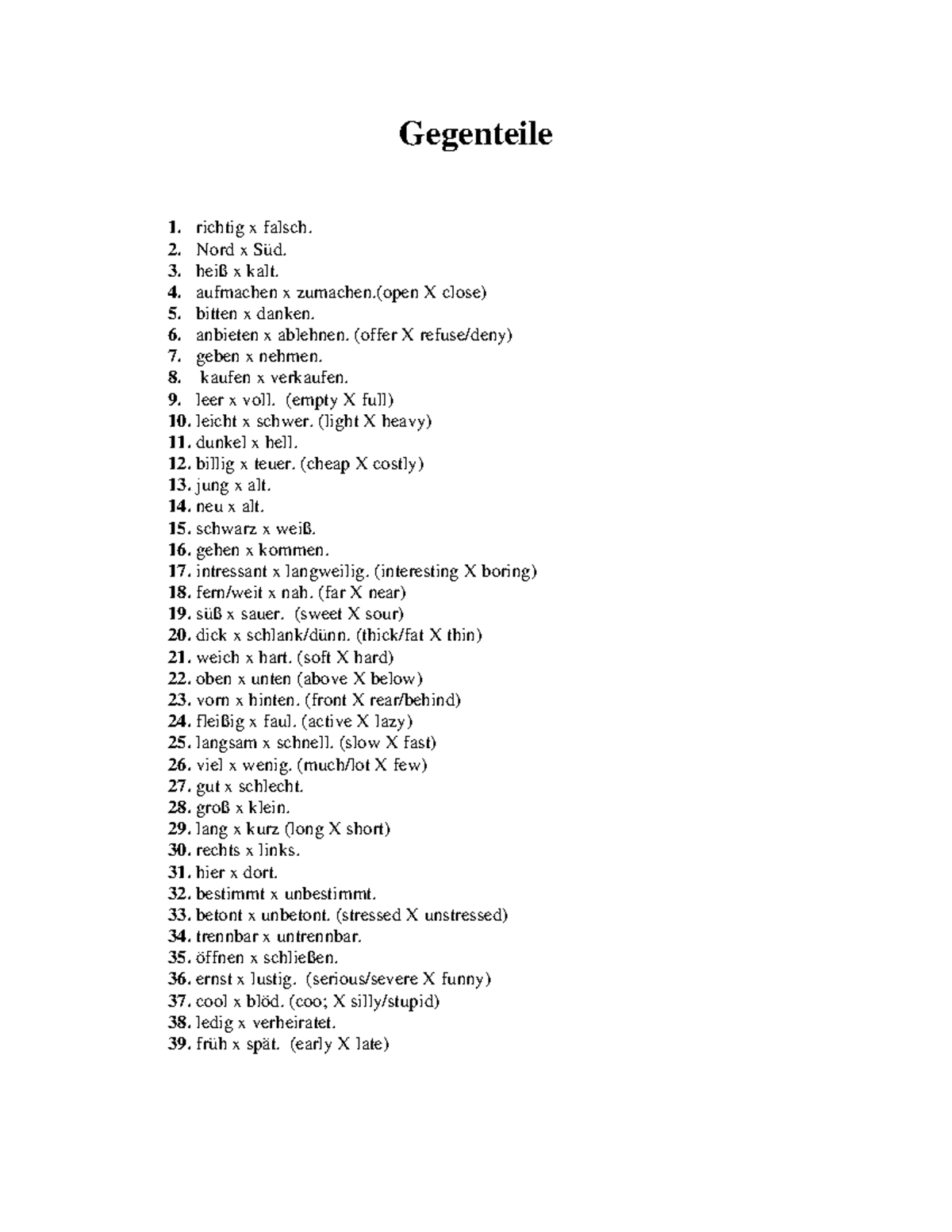 Gegenteile - about gender in German and difference - Gegenteile richtig ...