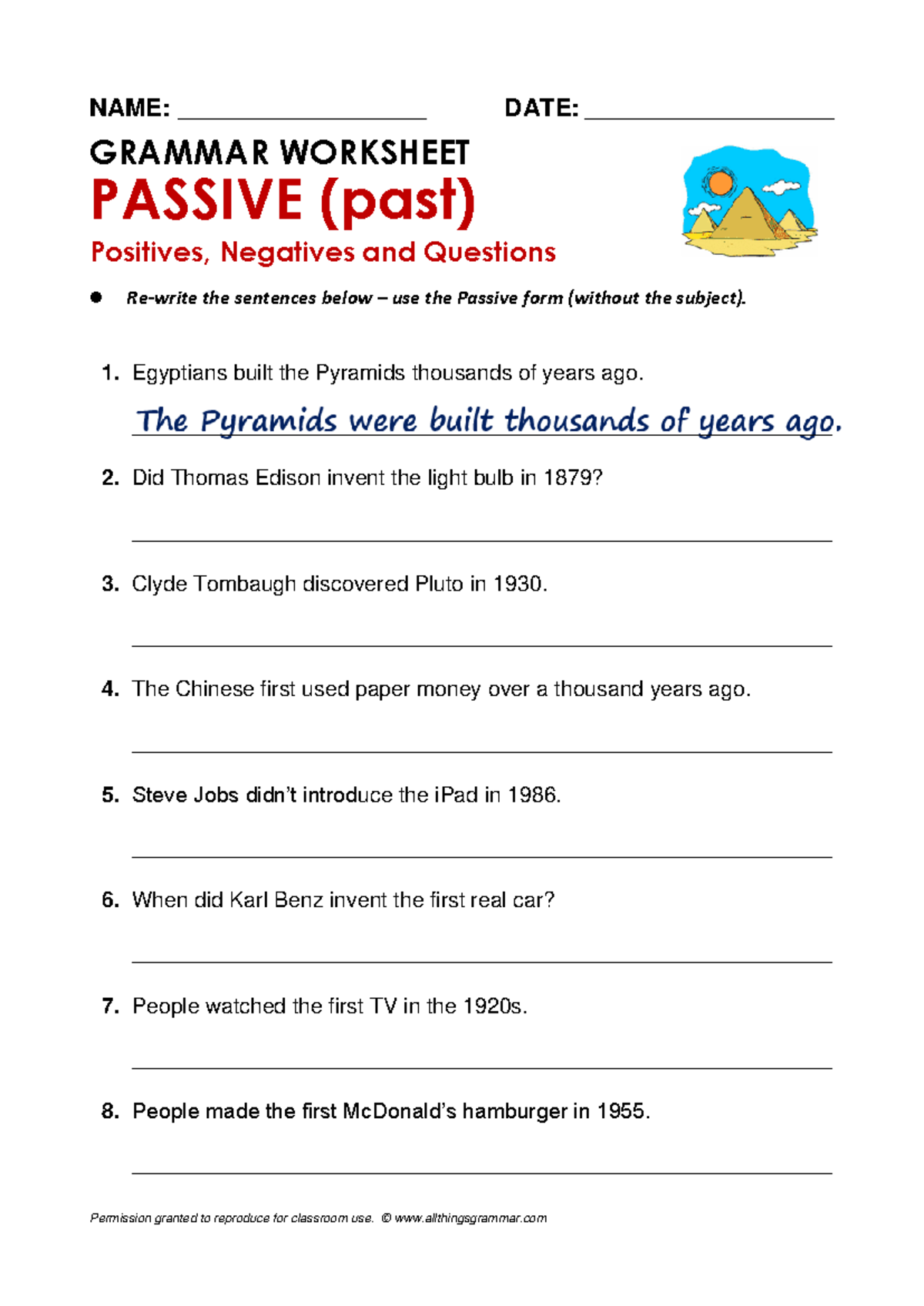 Atg-worksheet-passpast - NAME: ________________________ DATE ...