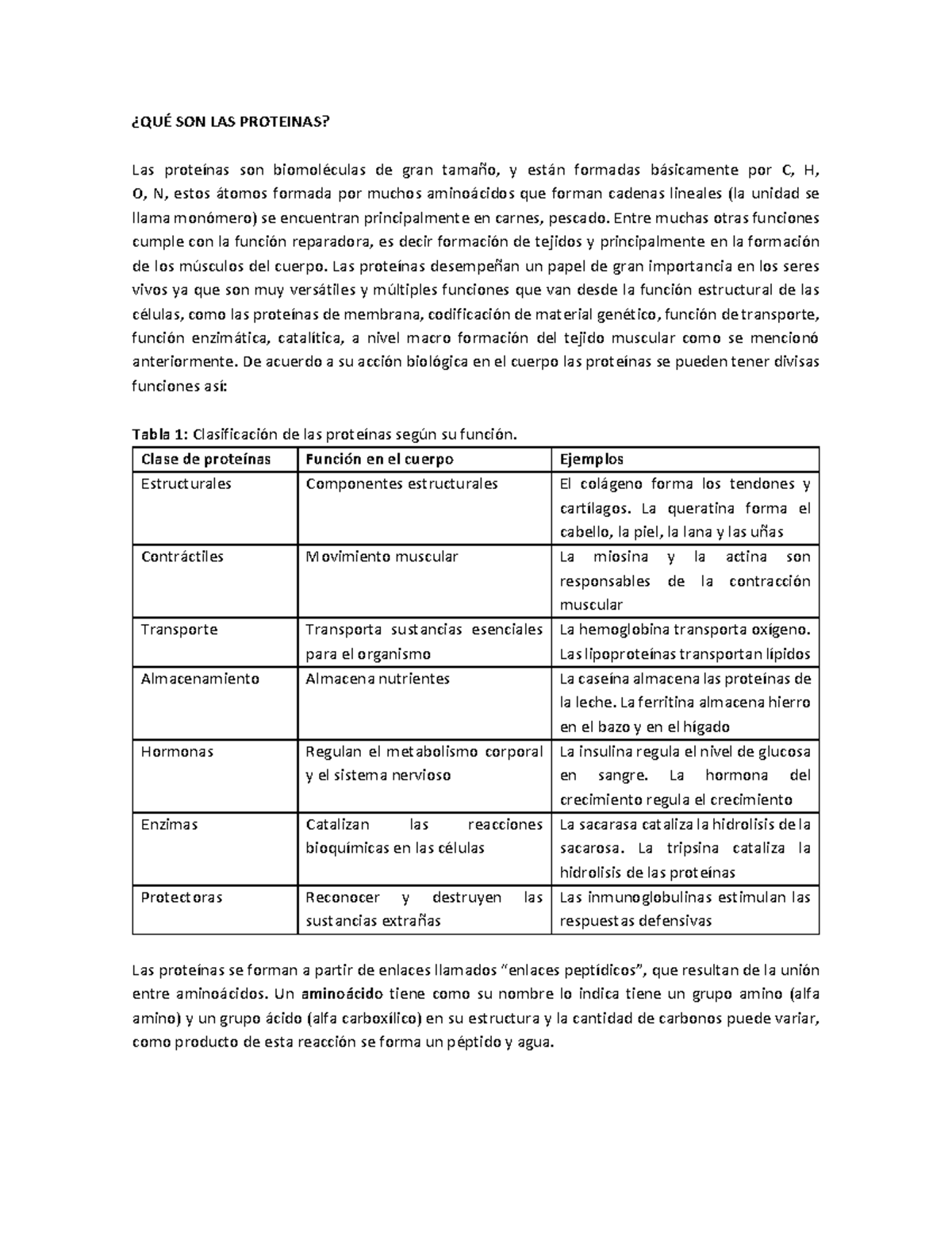 Las proteínas - Warning: TT: undefined function: 32 Warning: TT: undefined function: 32 ¿QUÉ SON ...