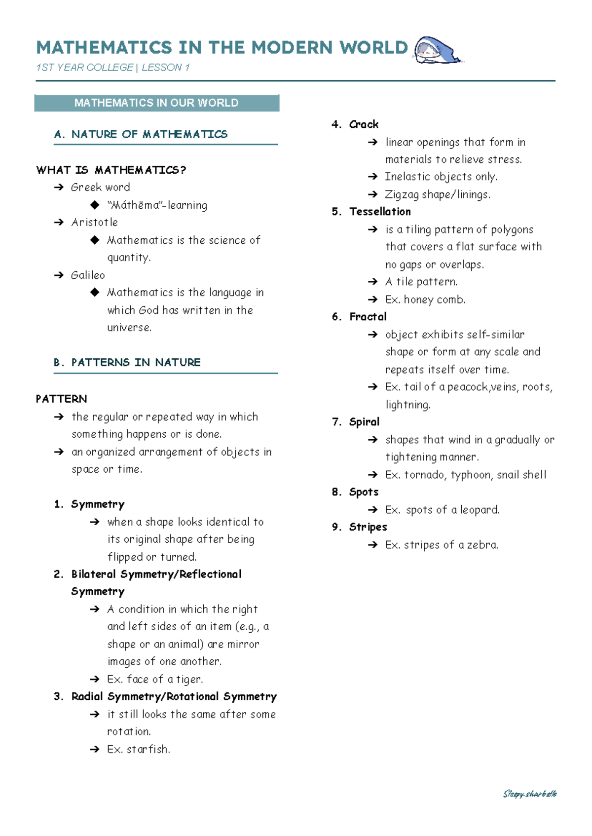 MMW- Lesson 1 1-2 - MMW notes - MATHEMATICS IN THE MODERN WORLD 1ST ...