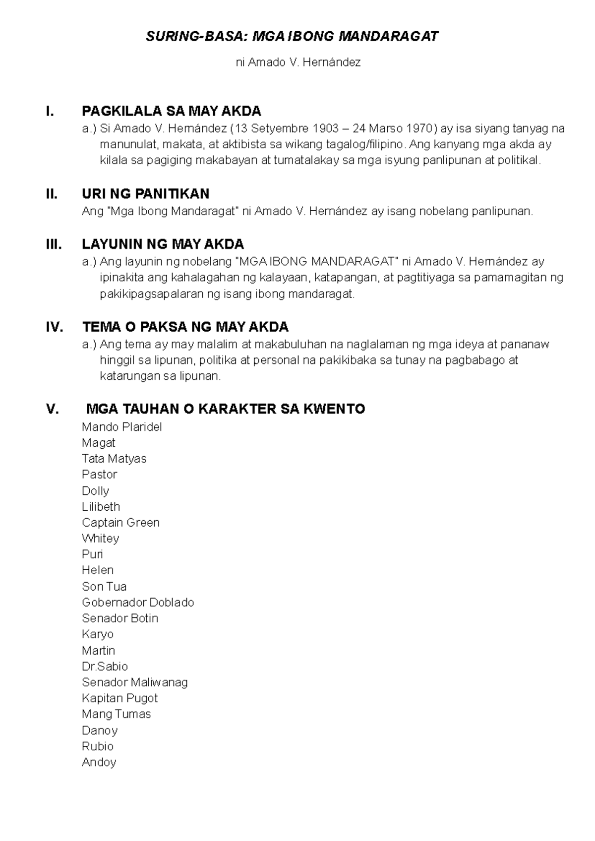 Suring-Basa - Sample Only - SURING-BASA: MGA IBONG MANDARAGAT ni Amado ...