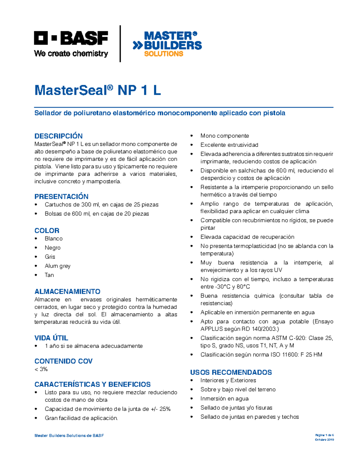 Masterseal np 1 - ficha tecnica - MasterSeal NP 1 L Master Builders ...