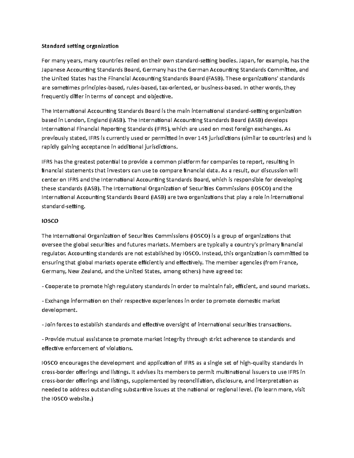 Standard setting organization - Japan, for example, has the Japanese ...