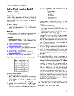 Gen chem II LG iv - exam 1 review - Gen Chem II LG Session 4 ds6547@nyu ...