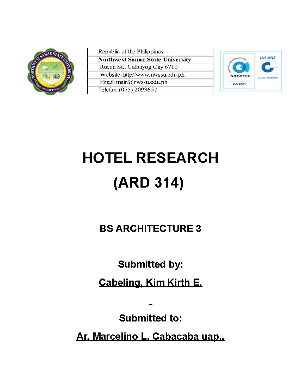 The-Hotel - To learn - HOTEL RESEARCH (ARD 314) BS ARCHITECTURE 3 ...