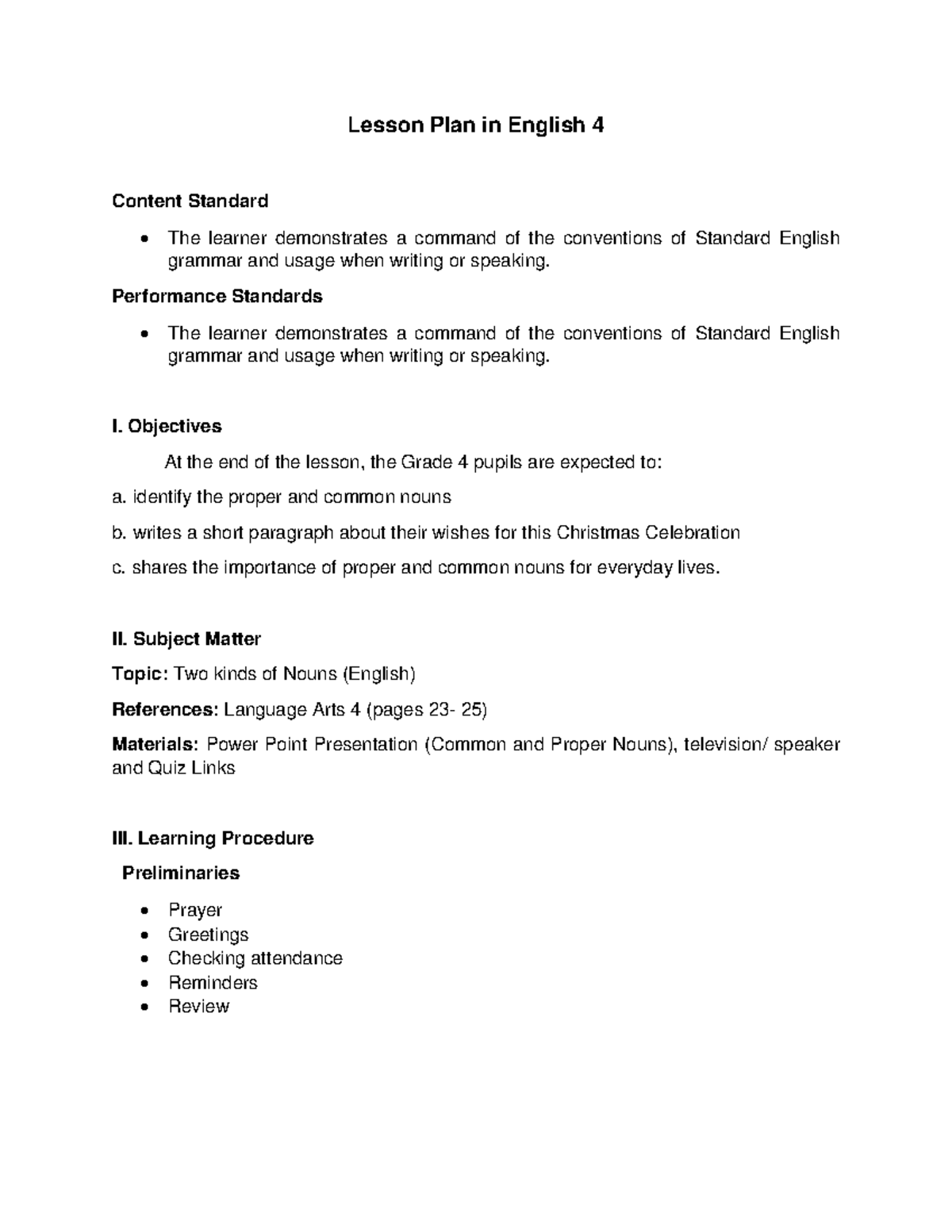 Lesson-plan-in-teaching-english compress - Lesson Plan in English 4 Content Standard The learner ...