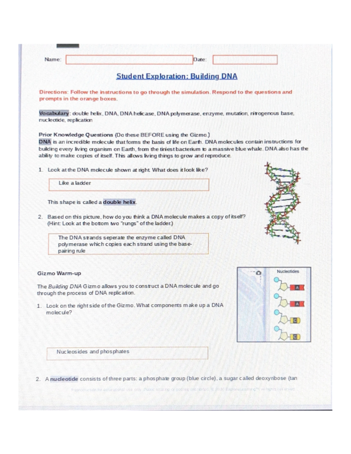 Student Exploration Building DNA - CDIS-100 - Studocu