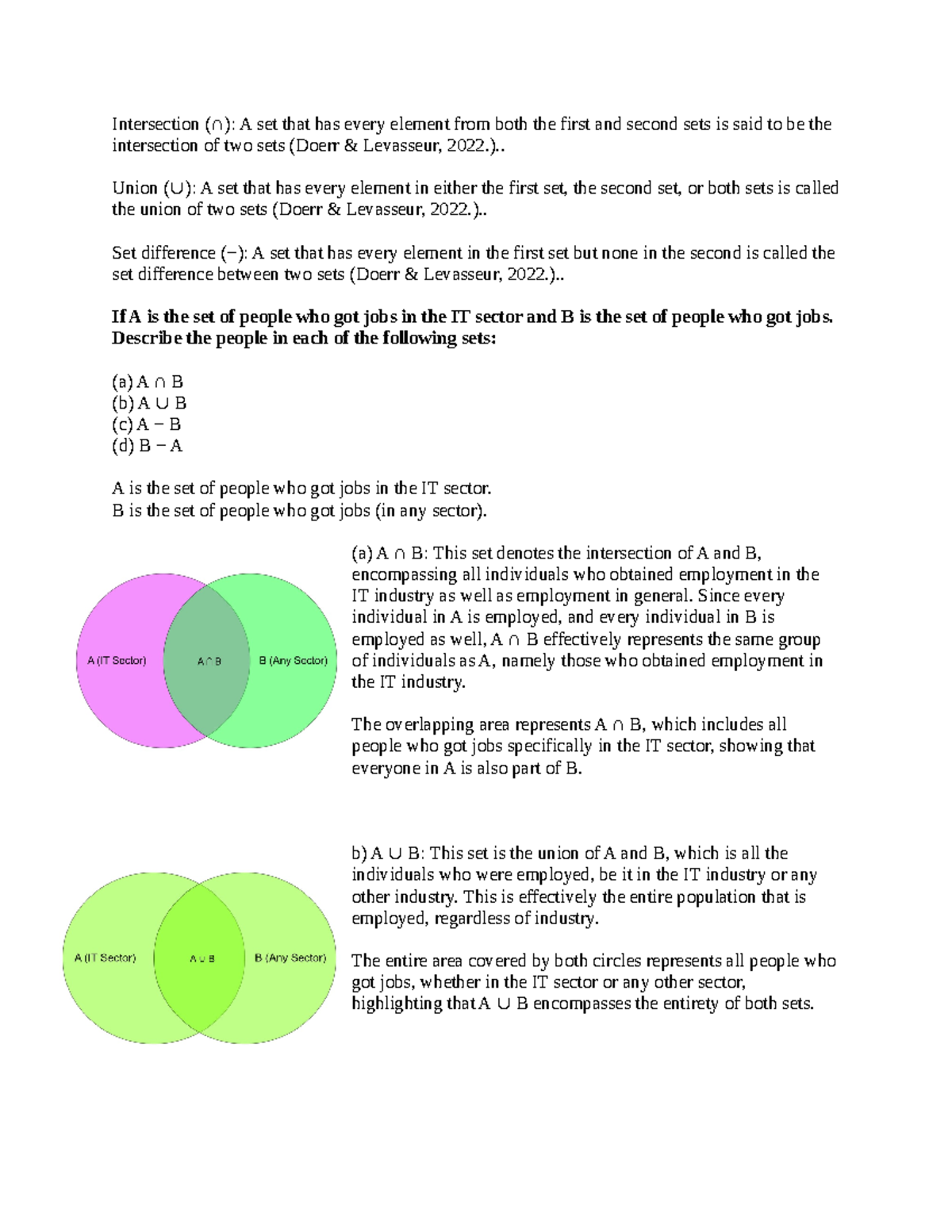 Math Assignment Unit 1 - Intersection (∩): A set that has every element from both the first and ...