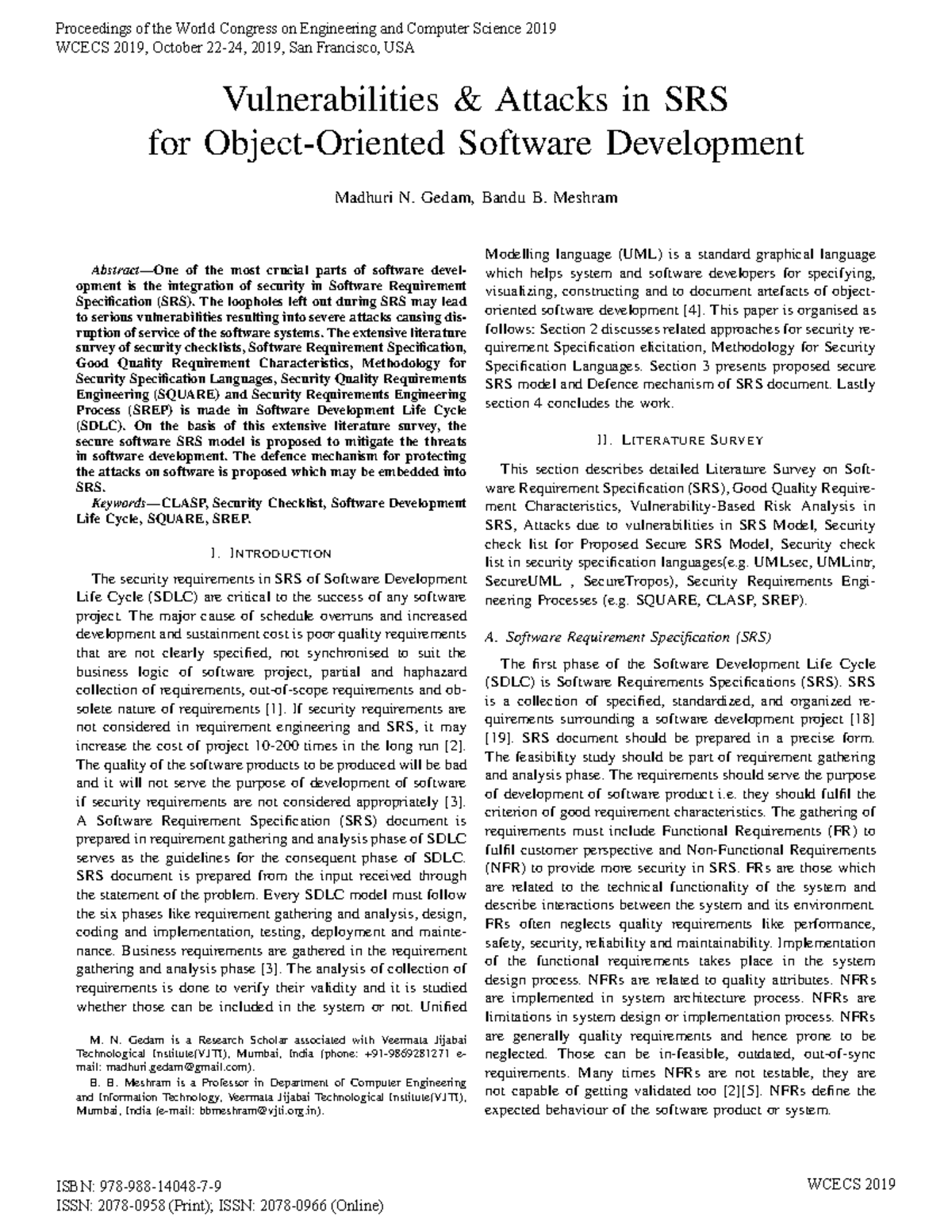 Vulnerabilities and Attacks in SRS for O - Vulnerabilities & Attacks in ...
