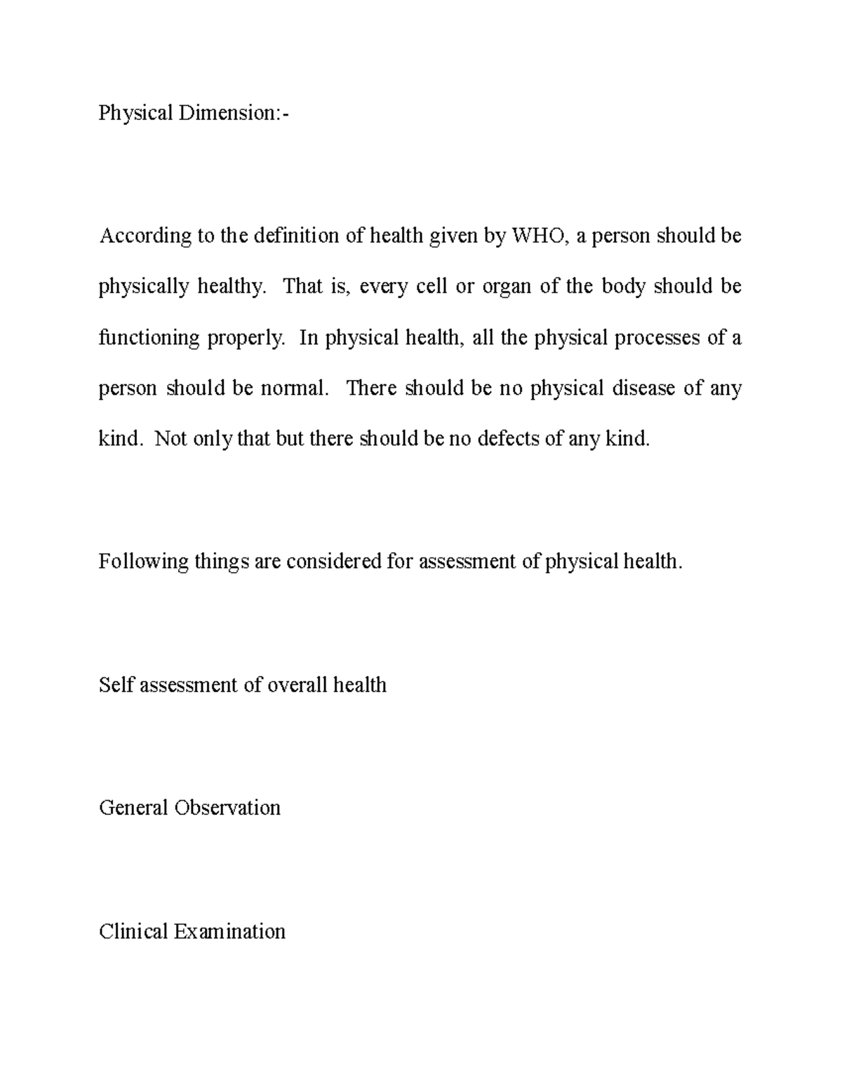 Physical Dimension - rhn - Physical Dimension:- According to the ...