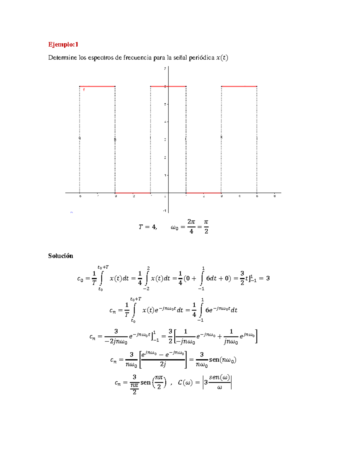 Ejercicios transformadas de Fourier - Warning: TT: undefined function: 32 Ejemplo: Determine los ...