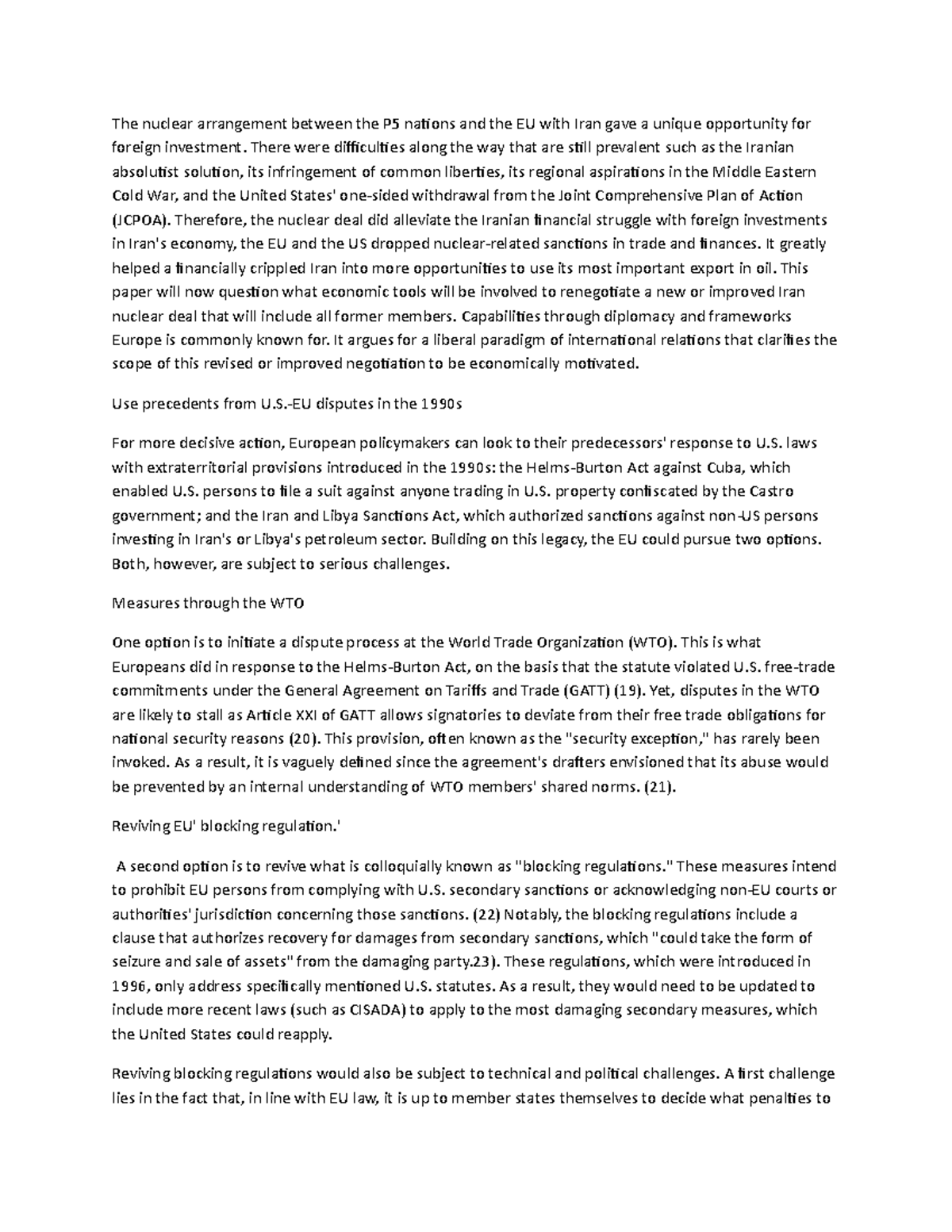 The nuclear arrangement between the P5 nations and the EU with Iran ...