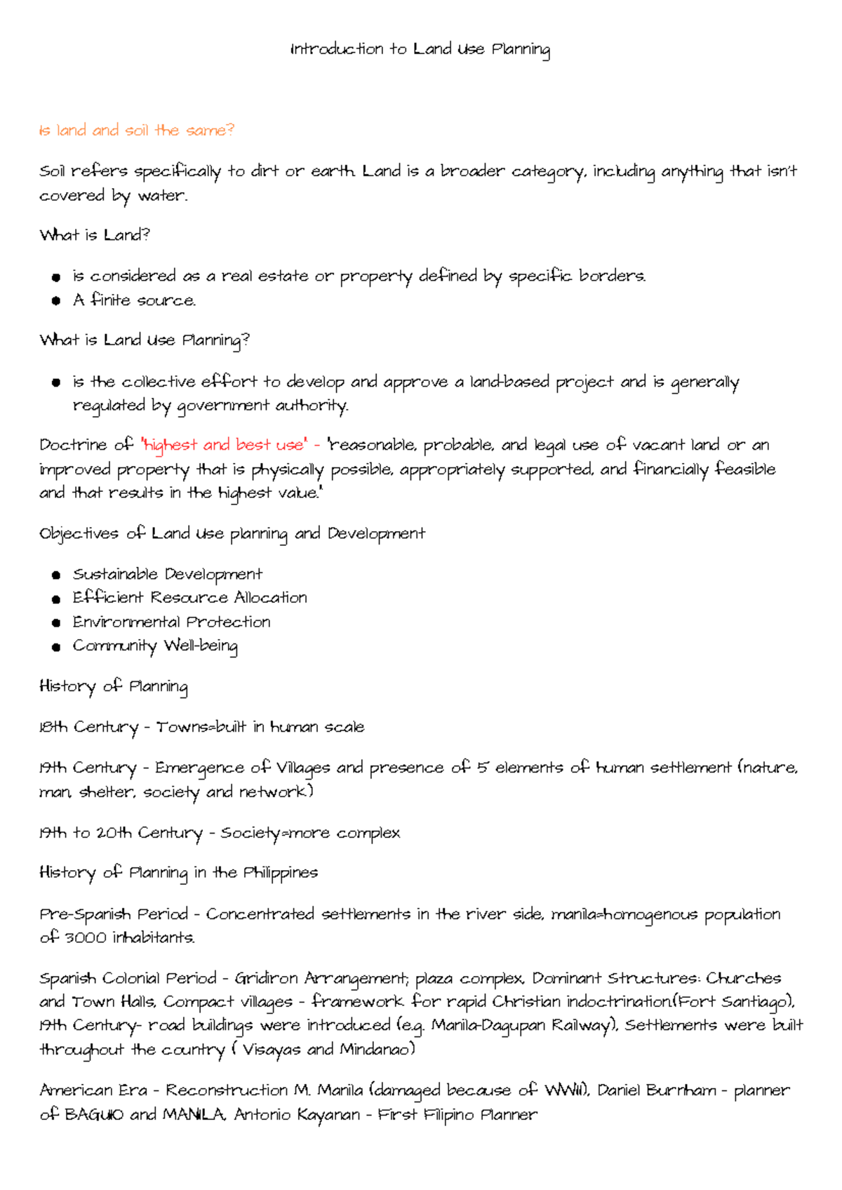 Introduction to Land Use Planning - Land is a broader category ...