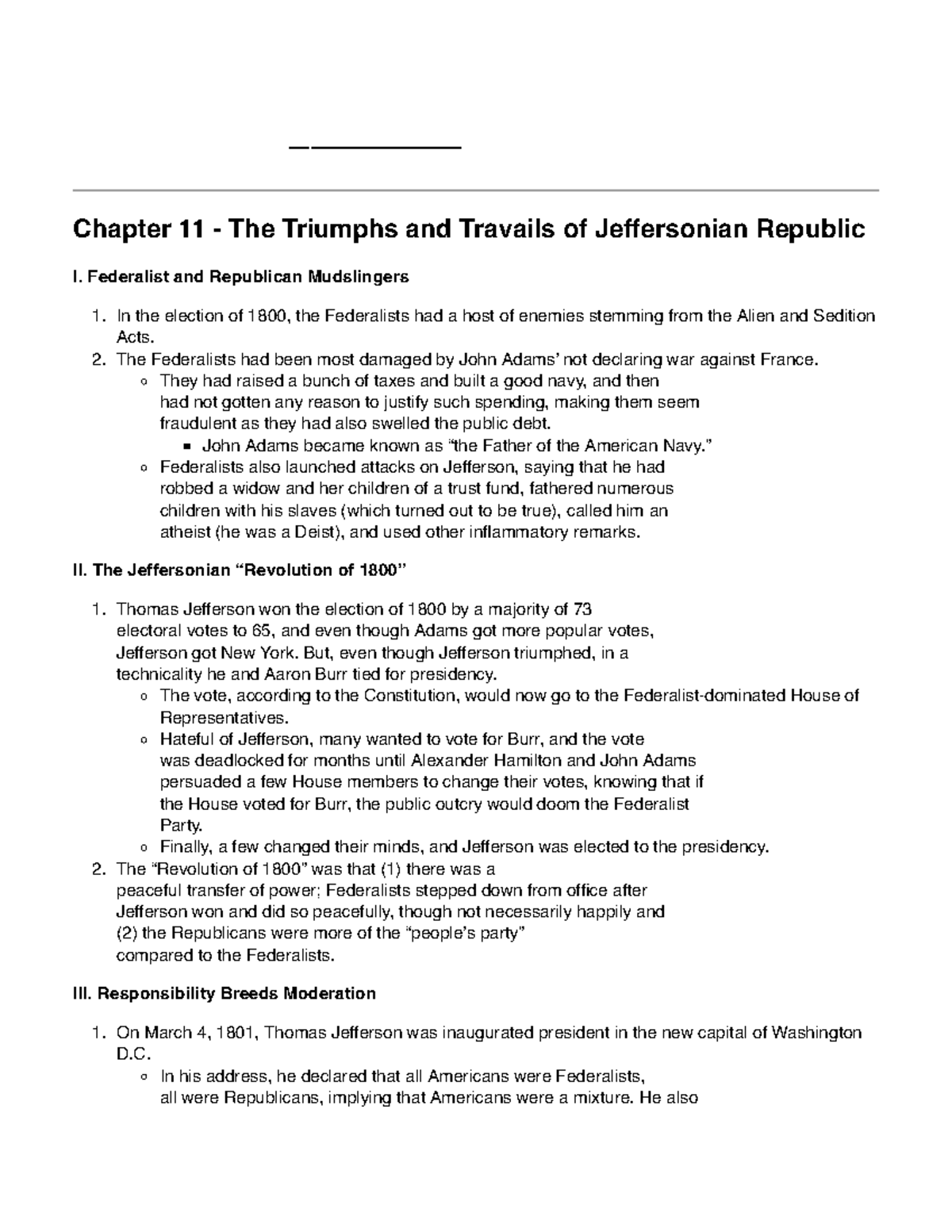 Chapter 11 - The Triumphs and Travails of Jeffersonian Republic ...