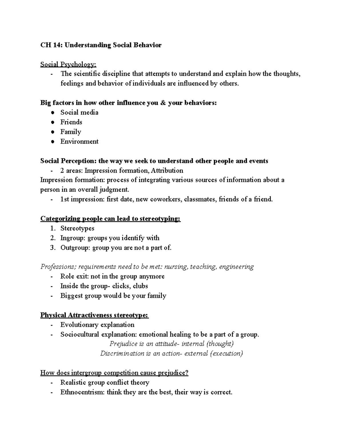 CH 14 Understanding Social Behavior - CH 14: Understanding Social ...