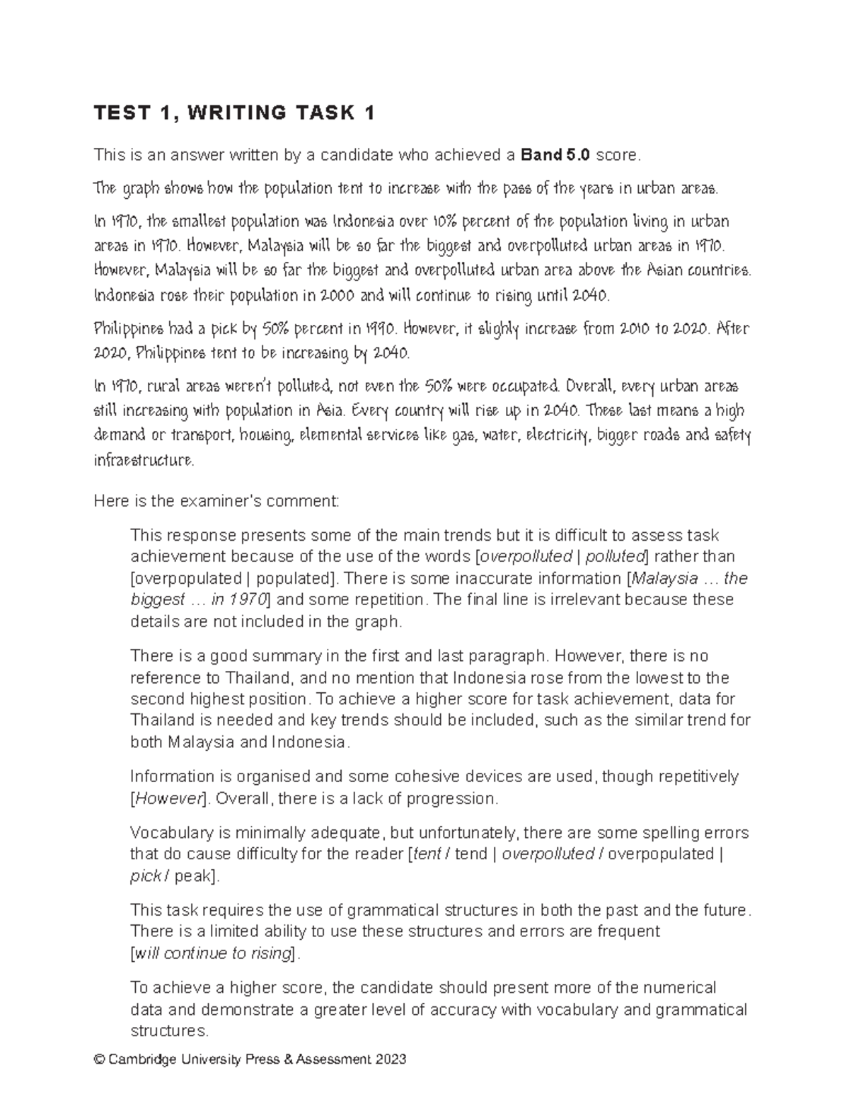 Ielts 18 Academic Test 1 Writing Task 1 Sample Answer (Band 5 ...