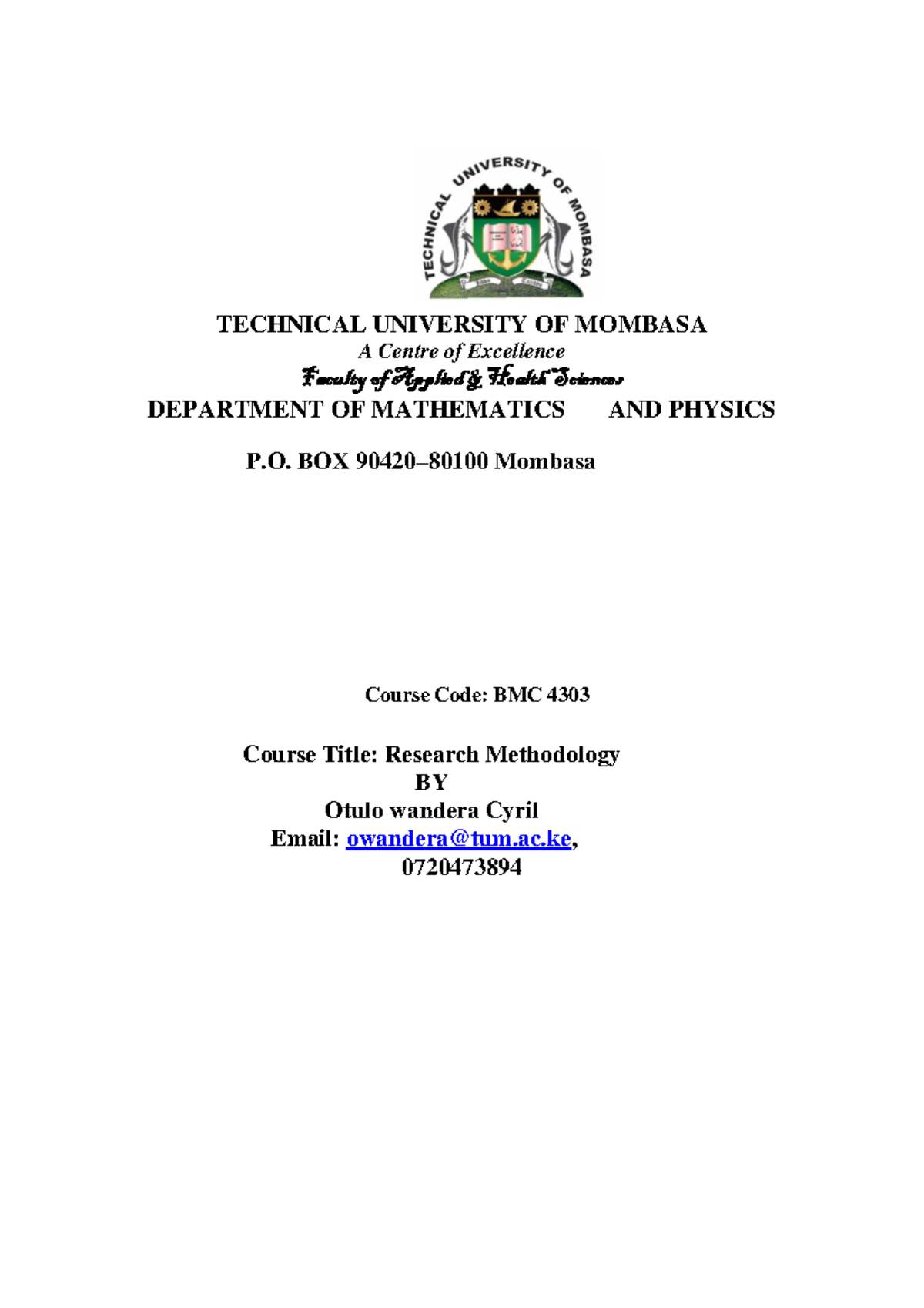 Research Methodology cyril - Bachelor of science in Electrical and ...