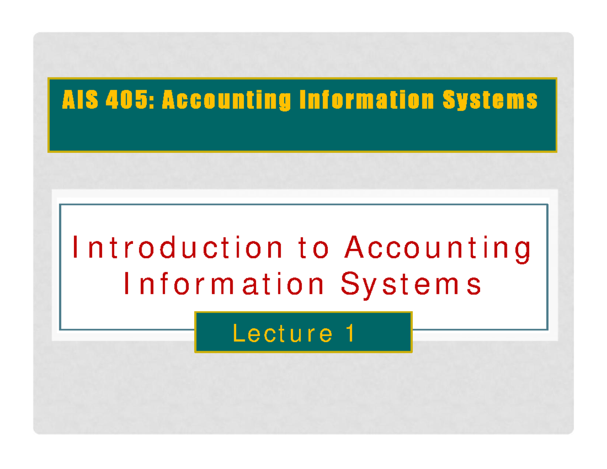 Lecture 1 arif sari - ITS ABOUT " COMMERCE INTERNATIONAL " - AIS 405 : Accounting Information ...