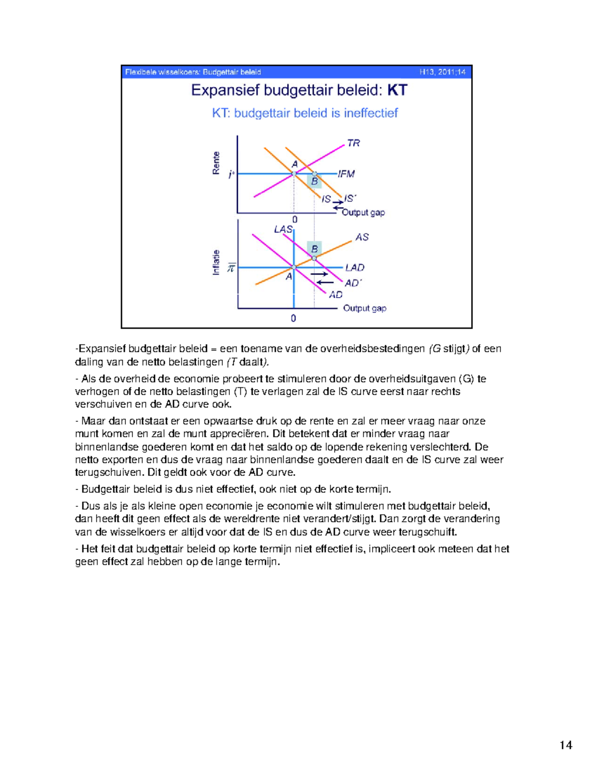 Extra Uitleg Monetair en Budgettair Beleid -Expansief budgettair beleid ...