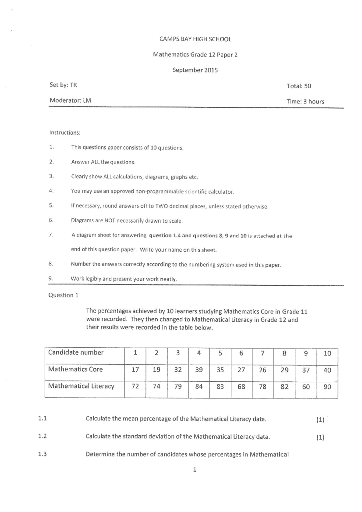 2015 - Prelims - Maths - Grade 12 Paper 2 - Studocu