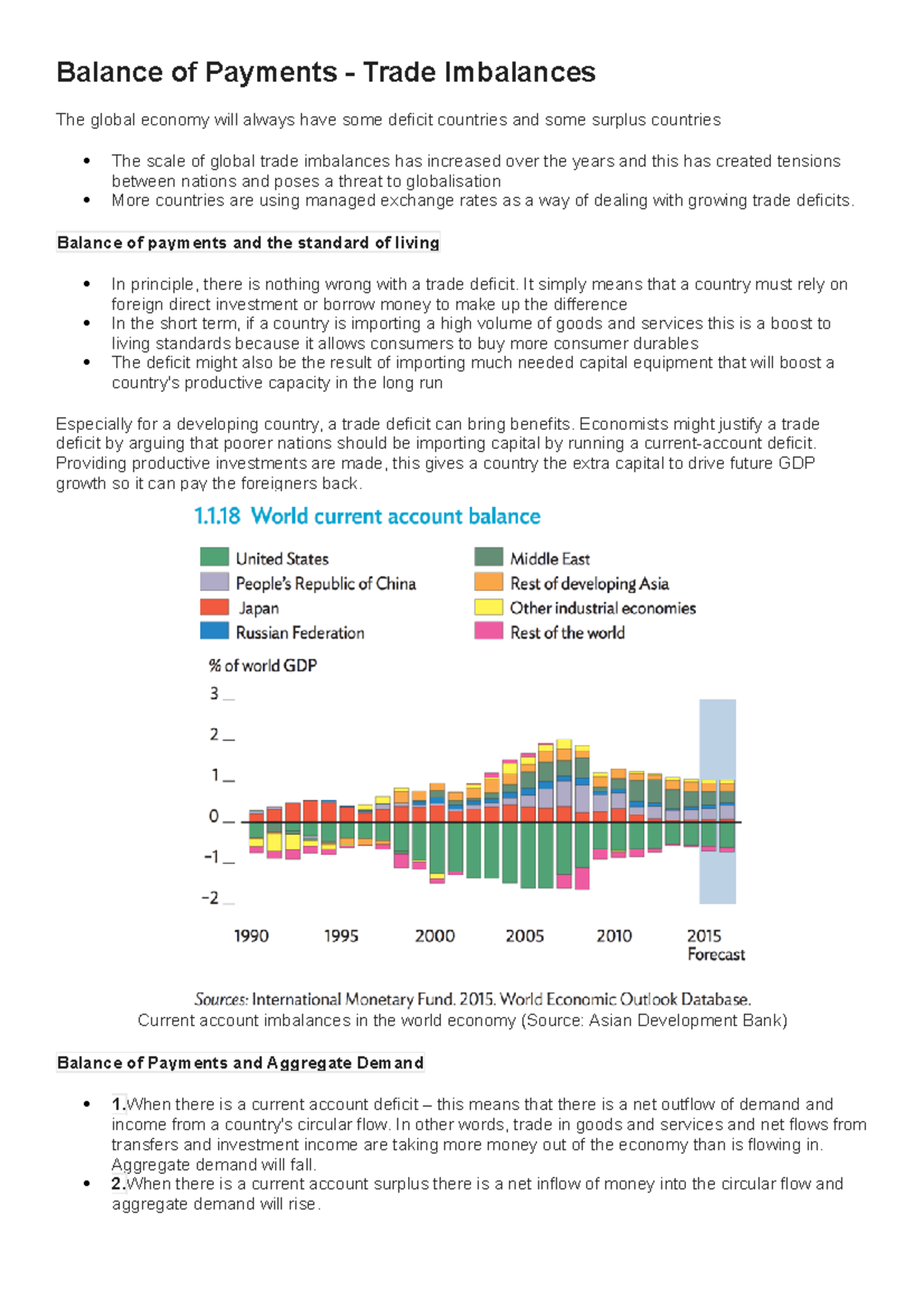 Balance of Payments - Trade Imbalances - Balance of payments and the ...