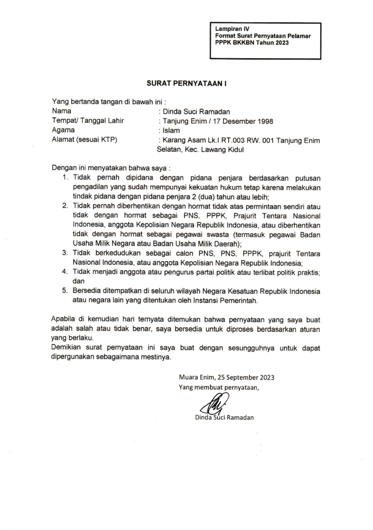 Pernyataan I (Merged) copydad - Pengurusan Surat, Tata Persuratan Dan ...