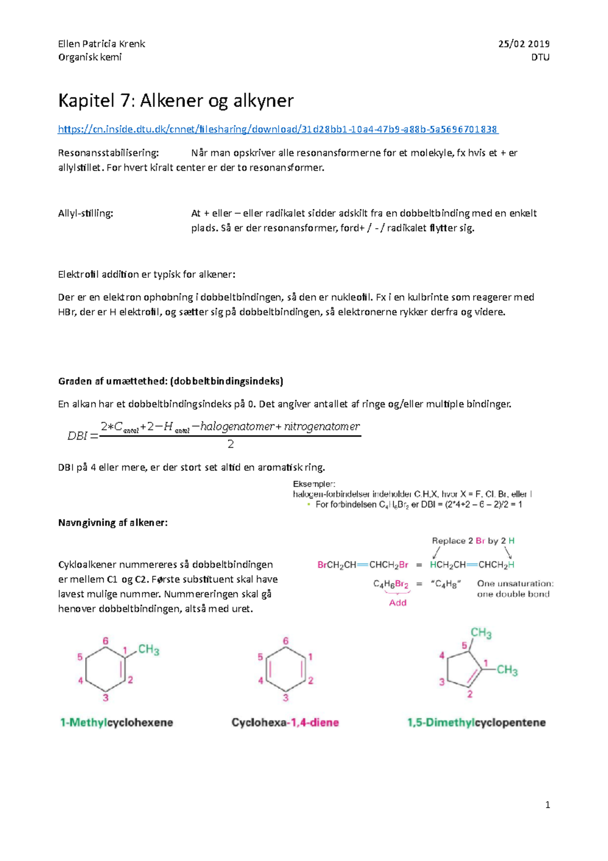Kapitel 7 Alkener, alkyner - Ellen Patricia Krenk Organisk kemi 25/02 ...