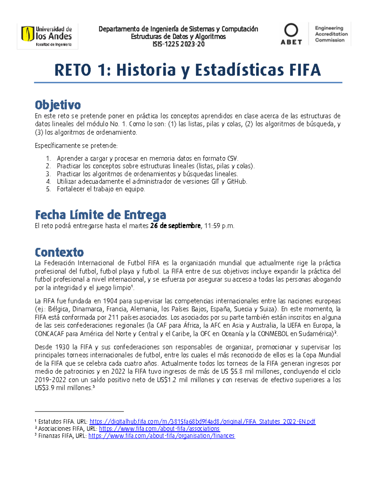 ISIS1225 - Reto No 1 - el reto 1 - Departamento de Ingeniería de ...